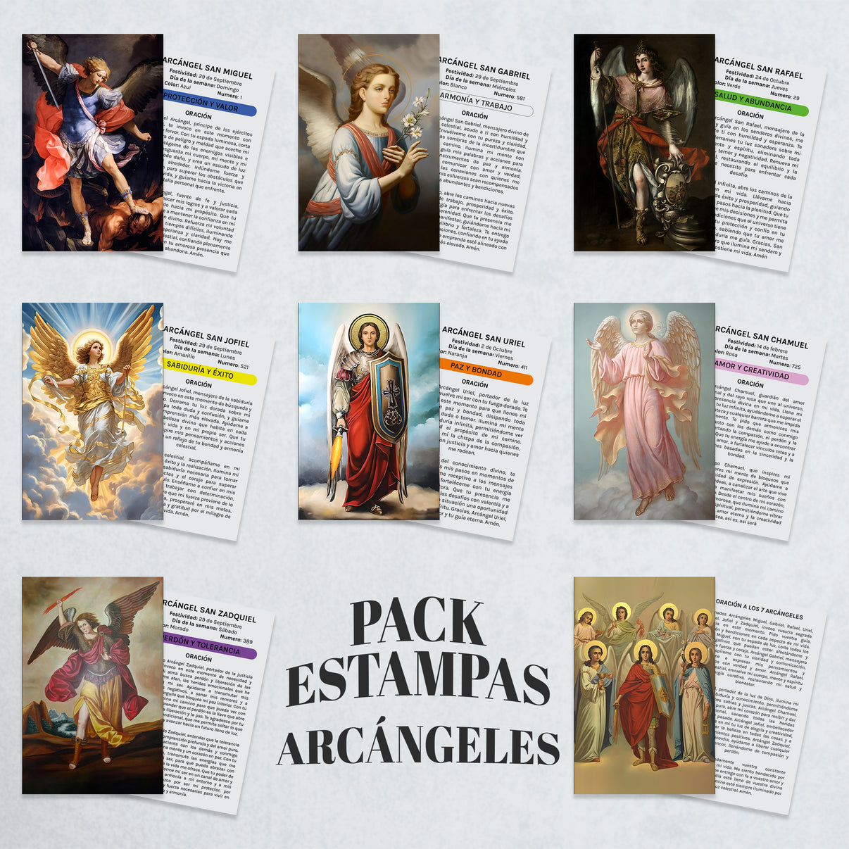 Pack Estampas 7 Arcángeles - Guía y Protección Divina | Compra Online ...